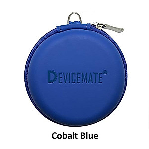 DEVICEMATE in-Ear Headphones, Wired Earbuds, Ergonomic Earphones. Stereo, Noise Isolating, Comfort Fit, Durable Quality, Compatible with Apple & Android Devices. No Mic. Blue Earbud Case