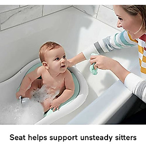 Fisher-Price Baby To Toddler Bath 4-In-1 Sling ‘N Seat Tub With Removable Infant Support And 2 Toys, Climbing Leaves [Amazon Exclusive]
