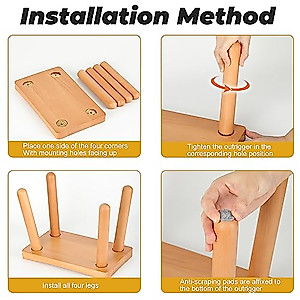 WANGYZJ Wooden Stool - Small Stool, Wooden Step Stool for Adults, Full Solid Wood Stool with Non-Slip Feet, Shoe Changing Stool, for Bedroom, Living Room and Kitchen (13’‘L x 8’‘W x 10’‘H)