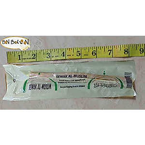 bonballoon Sewak Siwak Meswak Miswak Sticks Stick Al Muslim Natural Herbal Toothbrush Vacuum Sealed Arak Peelu Natural Flavored Brush Tooth Toothbrush 100% Organic (Three (3) Toothstick)