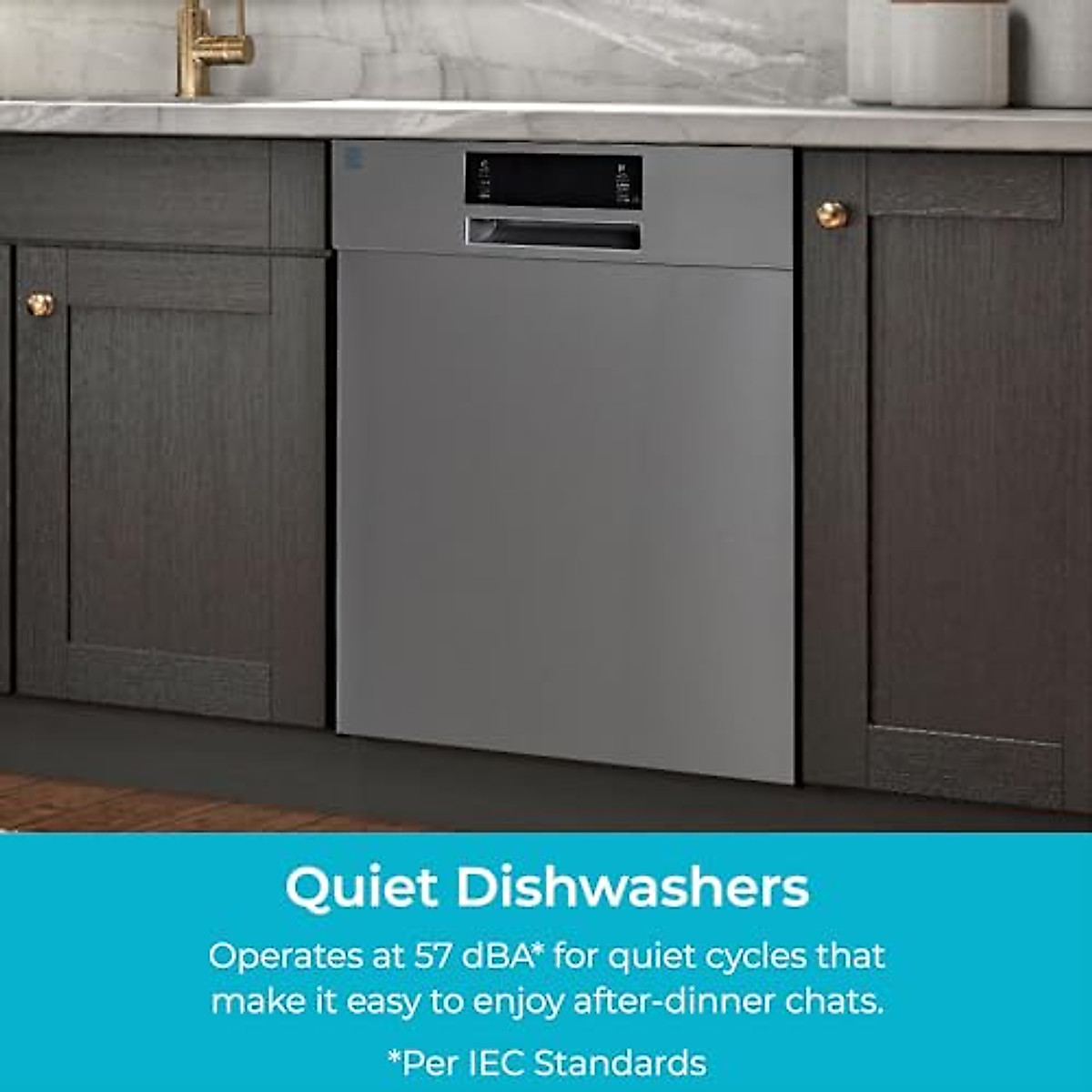 Kenmore 24" Built-In Stainless Steel Tub Dishwasher with SmartWash, Smart Dry, and MoreSpace Adjustable Rack, Energy Star Certified, Fingerprint Resistant Stainless Steel