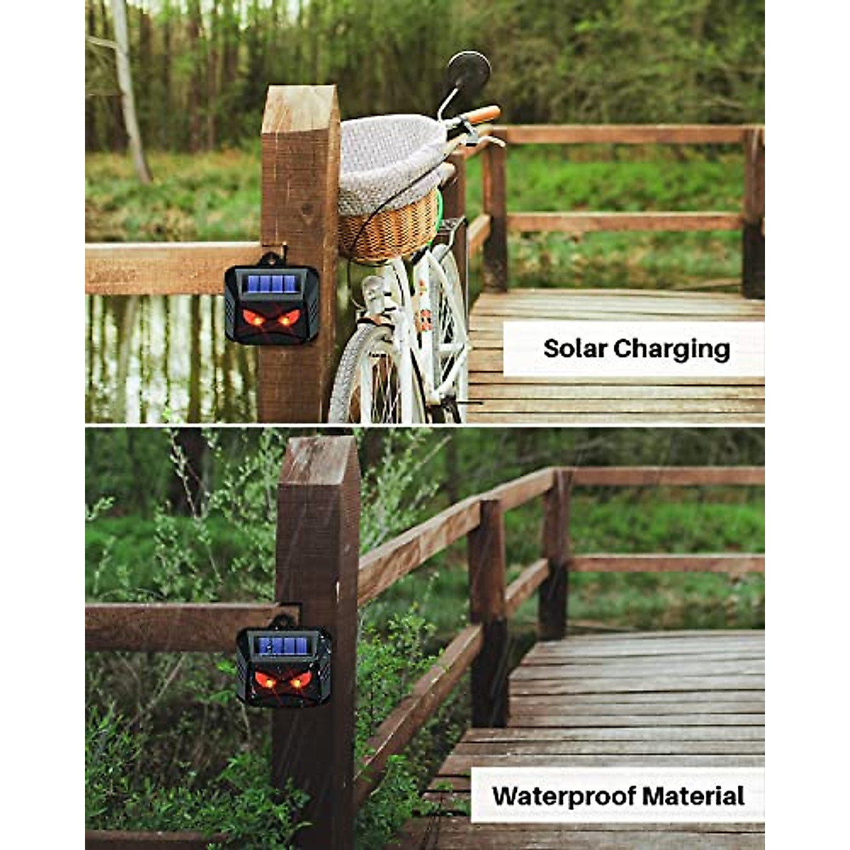 8 Pack Solar Animal Repeller Nocturnal Animal Predator Deterrent Devices with Red Light Waterproof Deer Coyote Fox Skunk Rabbit Repellent for Garden Yard Farm Chicken Coop