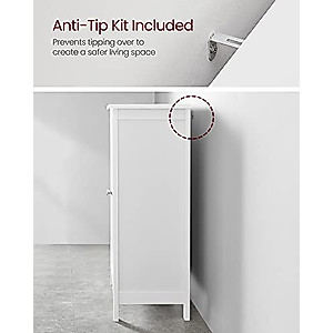 VASAGLE Bathroom Floor Storage Cabinet, Bathroom Storage Unit with 2 Adjustable Shelves, Bathroom Cabinet Freestanding, 11.8 x 23.6 x 31.5 Inches, White UBCB60W