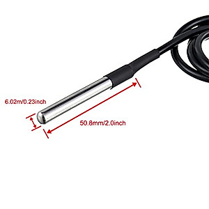 BOJACK DS18B20 1M Temperature Sensor Temperature Probe Stainless Steel Package Waterproof(Pack of 2 Pcs）