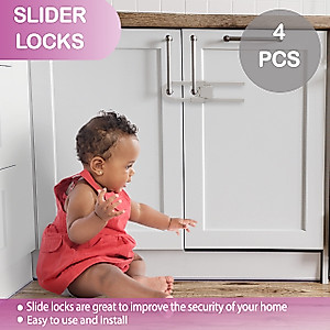 [40 Pieces] COZYCUDDLES Baby Safety Kit Safeguarding Complete Essential Child, Toddler, Baby Proofing Kit - Adjustable Locks for Cabinets, Drawers, Corner Guards, Outlet Covers, Door Pinch Protectors