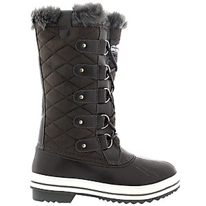 POLAR Womens Snow Boot Quilted Tall Winter Snow Waterproof Warm Rain Boot - 9 - GRS40 YC0007