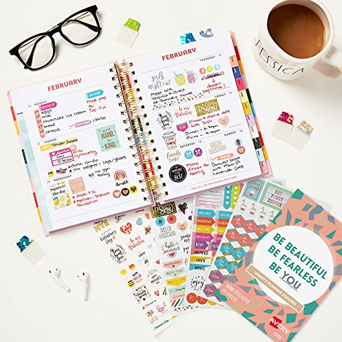 Avery Planner Stickers Variety Pack, 30 Sheets of Stickers, Set of 1,656 Productivity Stickers for Your Planner, Journal or Calendar (6785)