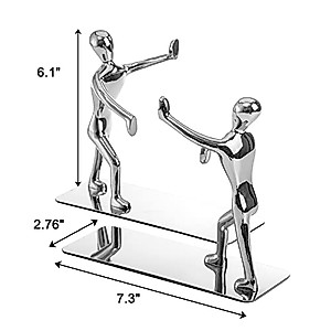 Fasmov Heavy Duty Stainless Steel Man bookends Nonskid Bookends Art Bookend,1 Pair