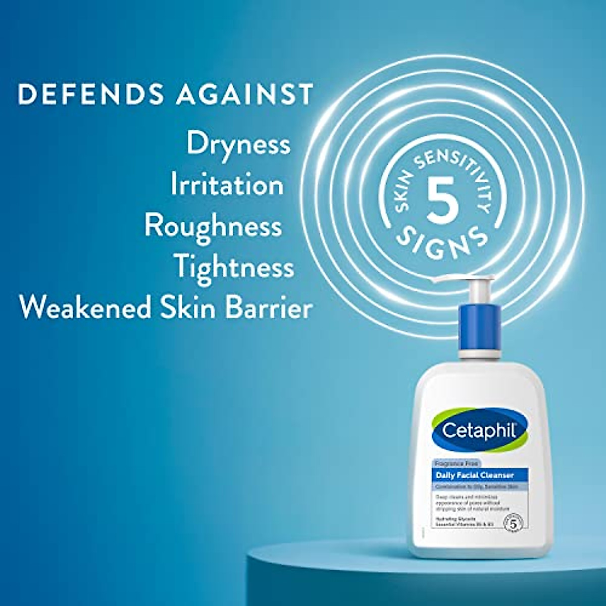 Cetaphil Face Wash, Daily Facial Cleanser for Sensitive, Combination to Oily Skin, NEW 16 oz, Fragrance Free,Gentle Foaming, Soap Free, Hypoallergenic