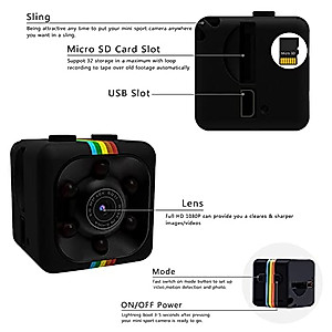 Jukllezan Mini Hidden Camera Wireless spy Camera Portable Nanny cam HD 1080P Camera with Night Vision and Motion Detection for Home Outdoor Office Features Small Camera