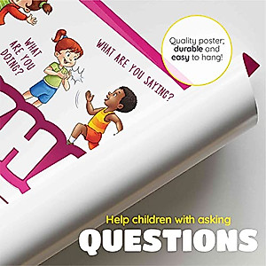 SPARK INNOVATIONS WH Questions Classroom Educational Posters Wall Learning Charts For Toddlers, Laminated Teaching Poster for Homeschool, Kindergarten, Nursery, Preschool, Playroom Childrens Wall Art