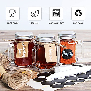 DESIYUE 1.5oz-30 Pack Mini Glass Mason Jars Set with Silver Lids & Handles, Small Favor Jars, Food Storage Containers for Weddings, Decoration, Parties, DIY, Spices, Holiday Crafts