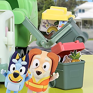 Garbage Truck - 2.5" Bluey and Bin Man poseable Figures with Playset, Multicolor