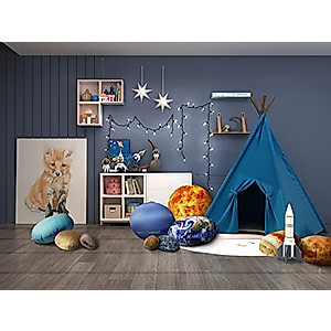 WOWMAX Three-Dimensional Curve Floor Pillows Creative Home Decoration Analog Planet Stuffed Pillows Photo Or Film Props Throw Pillows 10x10Inches Earth