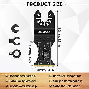 5PCS Carbide Oscillating Multitool Blades, Oscillating Saw Blade for Hardened Metal, Nails, Bolts, Screws, Multi Tool Blade Kits Universal Quick Release Fit Dewalt Milwaukee Rockwell and Bosch
