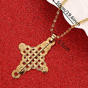 BR Gold Jewelry Ethiopian Coptic Cross Pendant African Abyssinian Ethiopia Cross Orthodox Christian