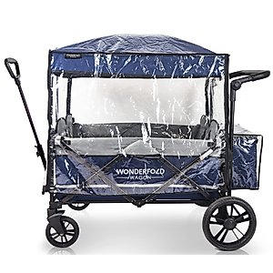 WONDERFOLD Stroller Rain Cover Made with Premium, Lightweight Transparent Sheet Featuring Small Ventilation Holes and Easy Access Hook-and-Loop Entrance (Fits Only X4 & X4M)