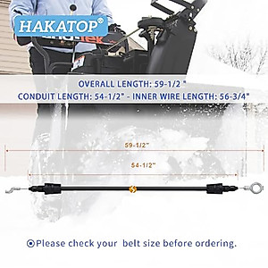 HAKATOP Snow Thrower Chute Deflector Control Drive Cable Replaces Husqvarna 532420673 585271701 AYP 178674