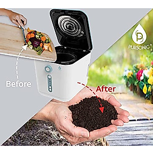 Pursonic Compost Bin Kitchen Trash Can Electric Recycling Bin - Food Waste Composter with 3L Capacity - Environment Friendly Indoor Compost Bin - Smart Compost Machine for Apartment Countertop