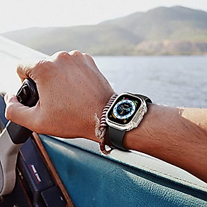 [2 Pack] Penom Compatible for Apple Watch Ultra Case 49mm Bumper Cover, Soft TPU Shockproof Protective Scratch-Resistant Frame for iWatch Series 8 Ultra 49 MM [No Screen Protector]- Clear