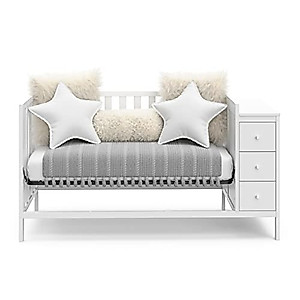 STORKCRAFT Malibu Customizable Convertible Crib (White) – GREENGUARD Gold Certified, Crib with Storage Drawers, Converts to Toddler Bed, Fits Standard Full-Size Crib Mattress