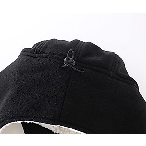Connectyle Mens Fleece Thermal Skull Cap Warm Winter Beanie with Earflap Outdoor Cycling Sports Hat Black