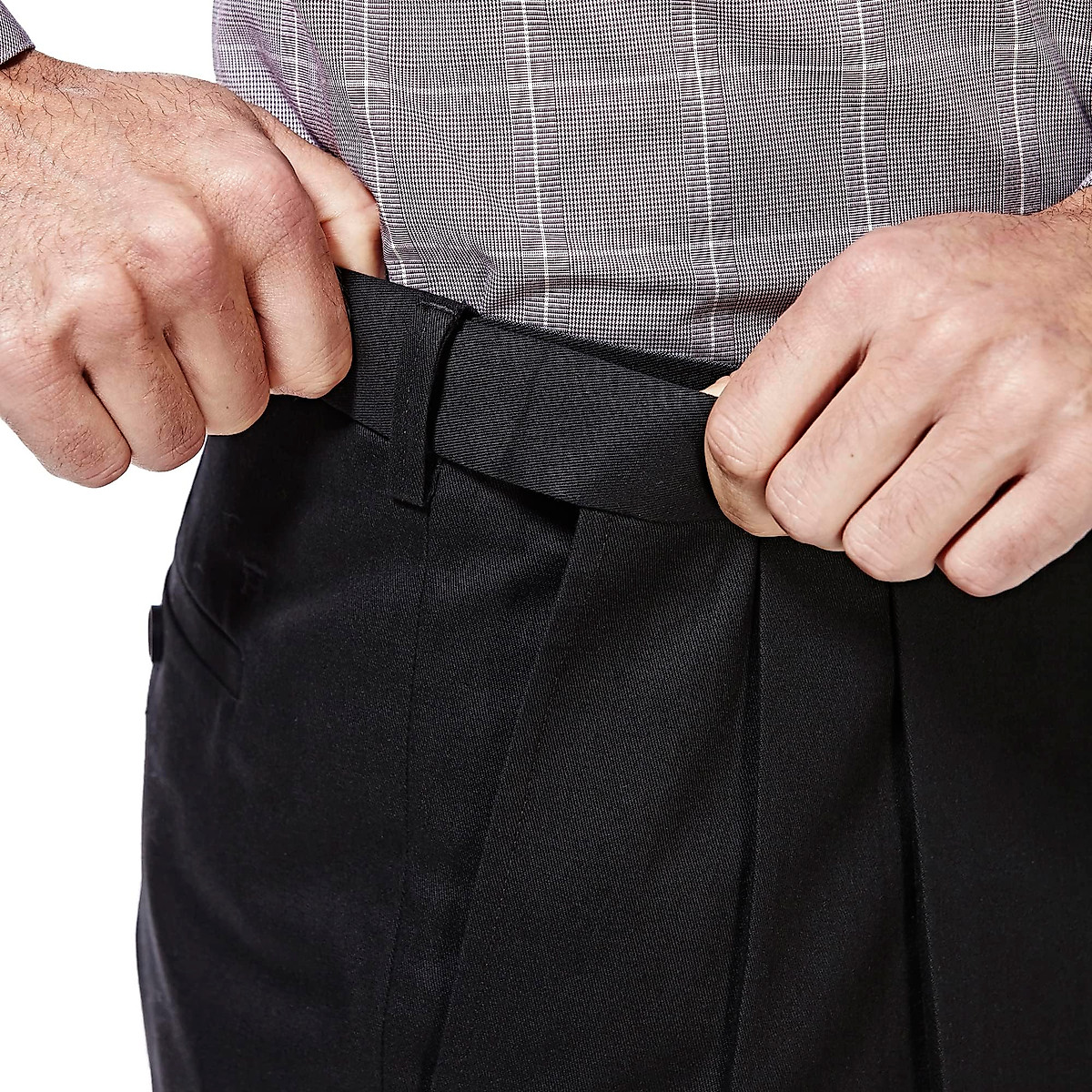 Haggar Men's Premium No Iron Khaki Classic Fit Pleat Front Casual Pant (Regular and Big & Tall Sizes), Black, 34W x 30L