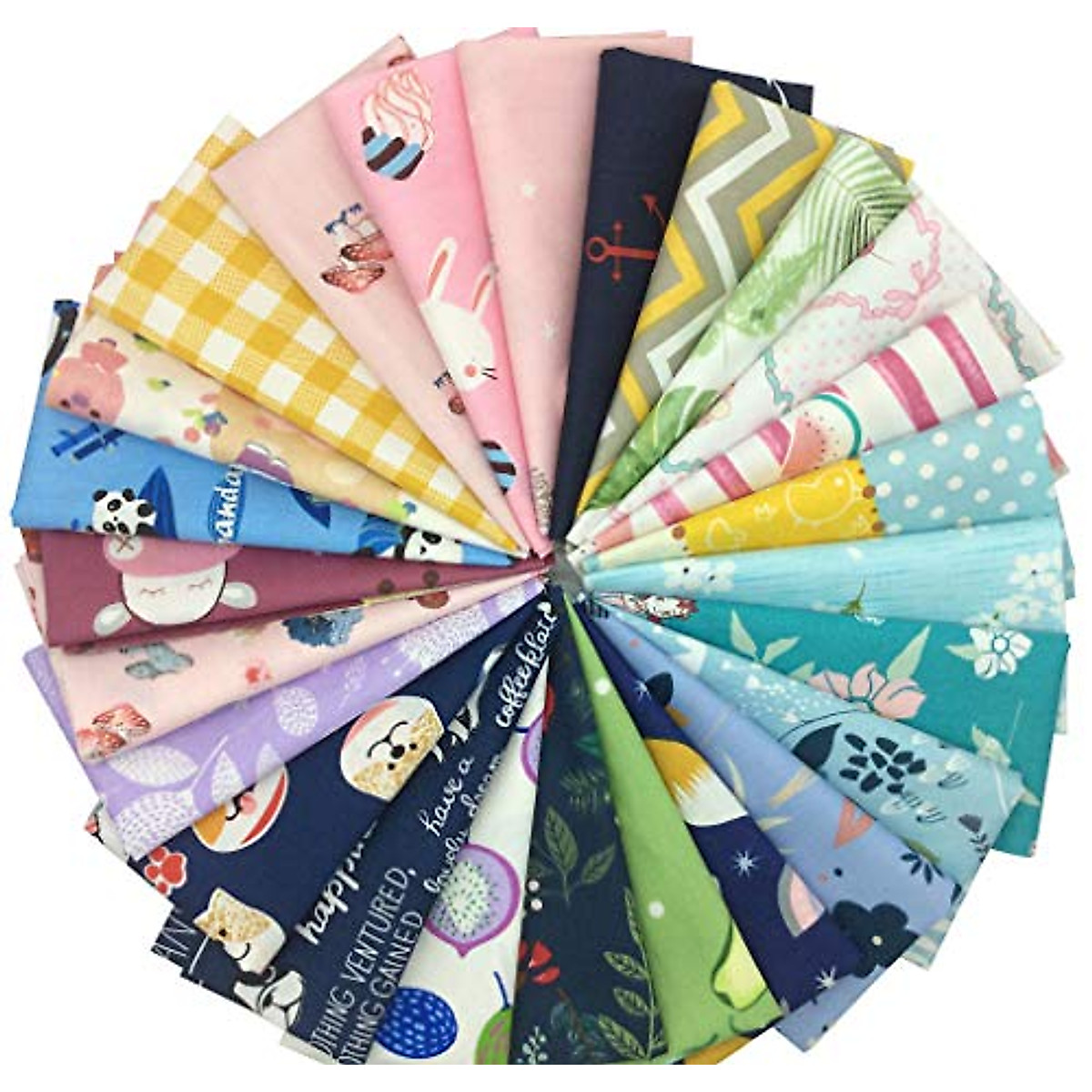 longshine-us 25pcs 12 Inch x 12 Inch No Repeat Design Premium Cotton Craft Fabric Bundle Squares Patchwork Lint DIY Sewing Scrapbooking Quilting Dot Pattern Artcraft
