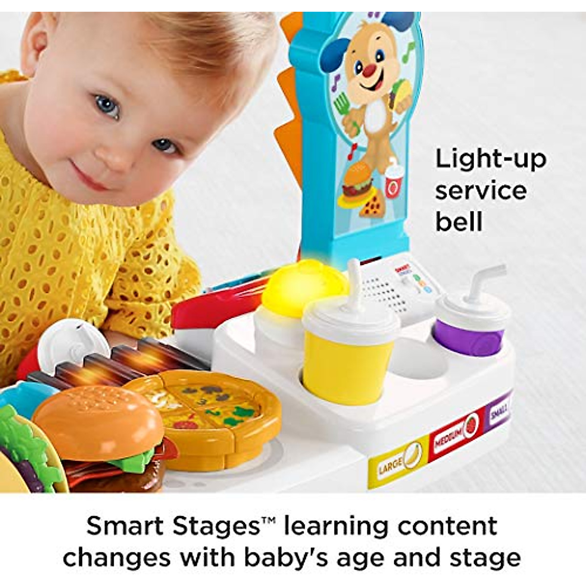 Fisher-Price Laugh & Learn Toddler Learning Toy Servin’ Up Fun Food Truck Electronic Playset With 24 Accessories For Ages 18+ Months