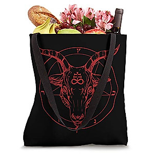 Pentagram Goat Head Baphomet Satanic Witchcraft Design Tote Bag