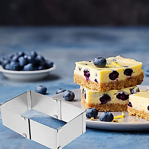 Cabilock Tiramisu Baking Mould for Mouss Ring Stainless Steel Cake Ring Pastry Ring Cirle Mold for Baking Cutting Cake Biscuit (Silver 6 Inch)