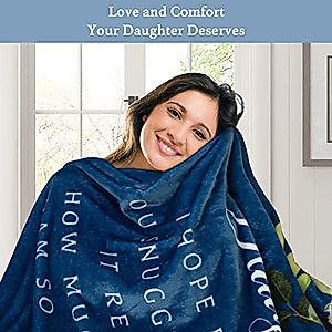 Valentines Day Gifts for Daughters, Birthday Gifts for Daughter, Daughter Gifts from Mom, Gifts for Daughter, Adult Daughter Gifts from Dad, Father Daughter Gifts, Soft Throw Blanket 60"x50", Blue