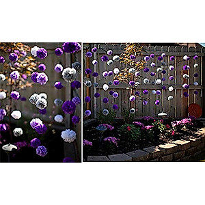 12pcs 8 Inch 10 Inch 14 Inch Mixed Lavender Purple Grey White Tissue Pom Poms Paper Flower Wedding Bridal Shower Party Fluffy Decoration