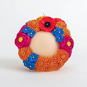 Dia De Los Muertos Floral Skull Scented Candle for Day of The Dead Mexico Decoration