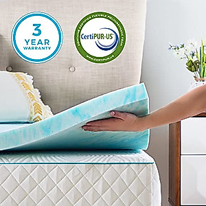Linenspa 2 Inch Mattress Topper Queen - Gel Swirl Memory Foam Queen Mattress Topper – CertiPUR-US Certified - Queen Foam Pad