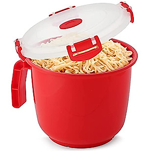 Tafura Microwave Bowl with Lid [Pack of 2] | Microwavable Soup Bowl with Cover | Noodle Bowl | Christmas Soup Cup Microwave-safe | Oatmeal Container To-Go. Leakproof, 34 Oz. BPA Free