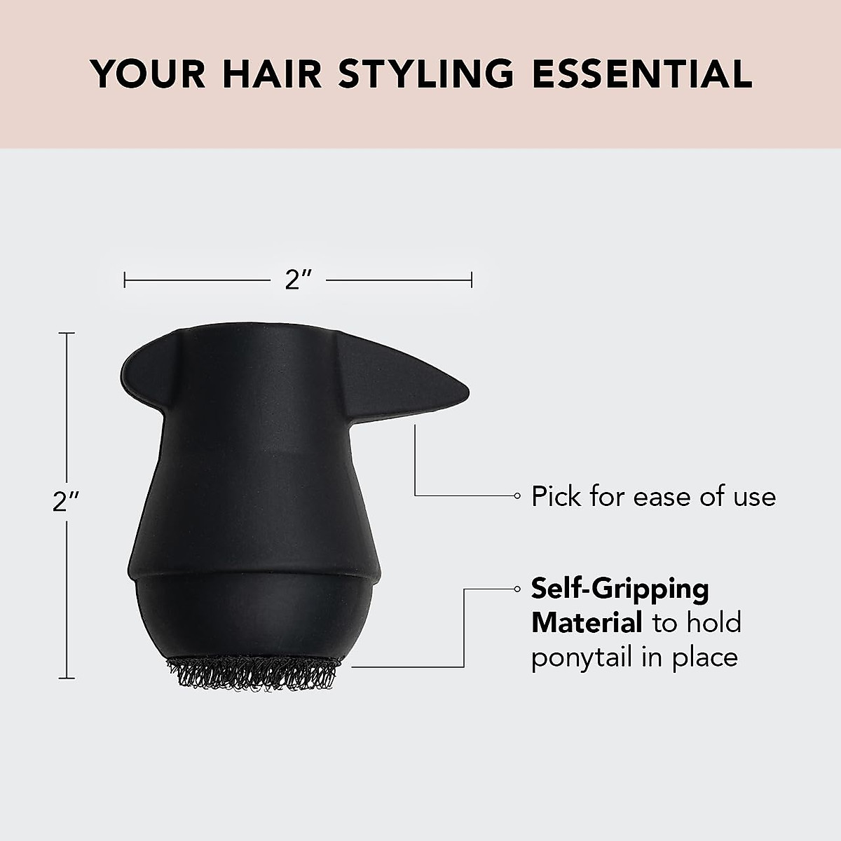 Kitsch PONYFULL Ponytail Volume Enhancer, Volumizing Ponytail Tool, Enhance Ponytail Style for Fine Hair Adds Volume and Lift Perfect for Daily Use & Any Occasion, Hair Accessories for Women (Black)