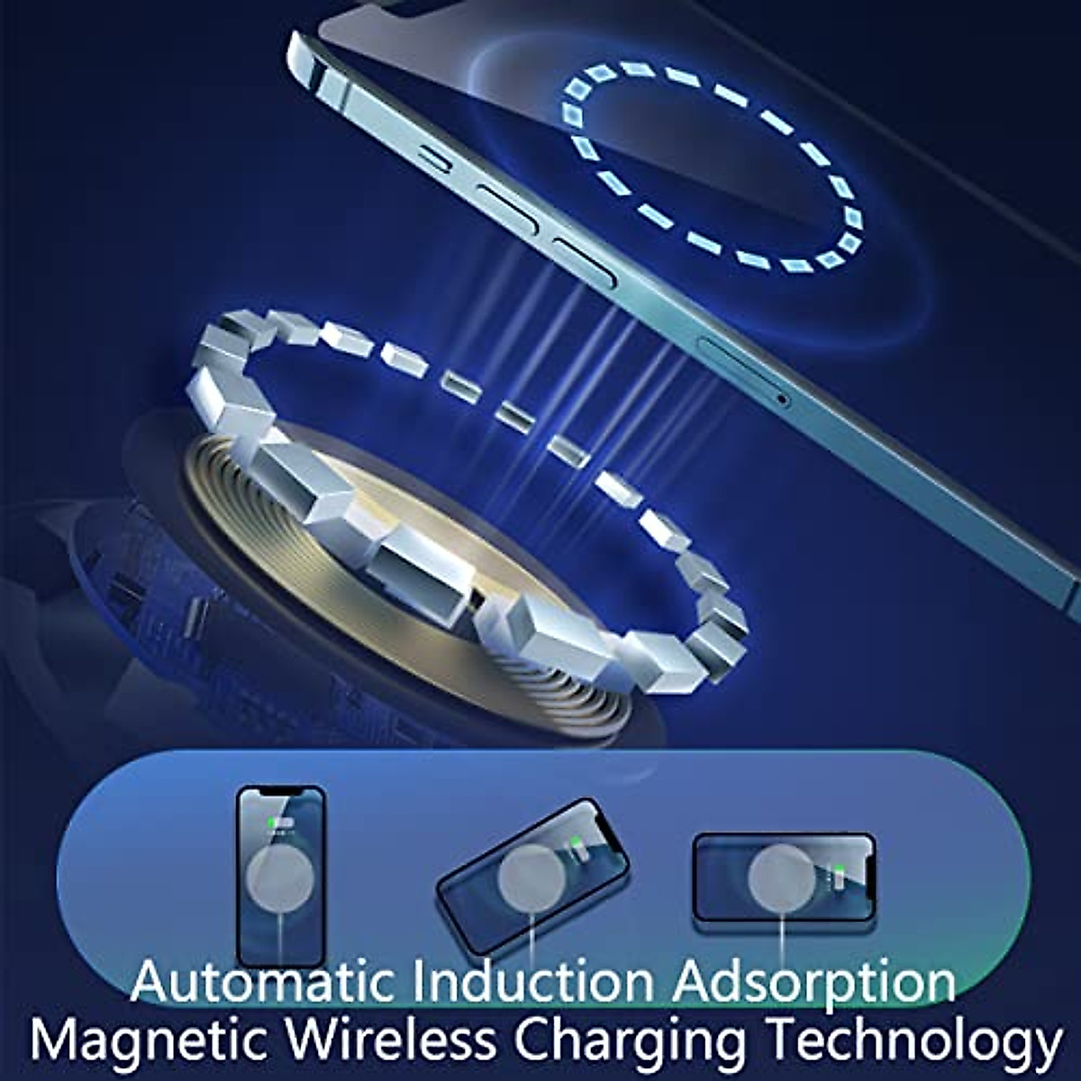 Apple MagSafe Charger iPhone 13 Magnetic Charger [Apple MFi Certified] Wireless Fast Charging Cable Cord Portable Charging Cord Compatible with iPhone SE/13/12/11/X Mini,AirPods Pro-Strong Attraction