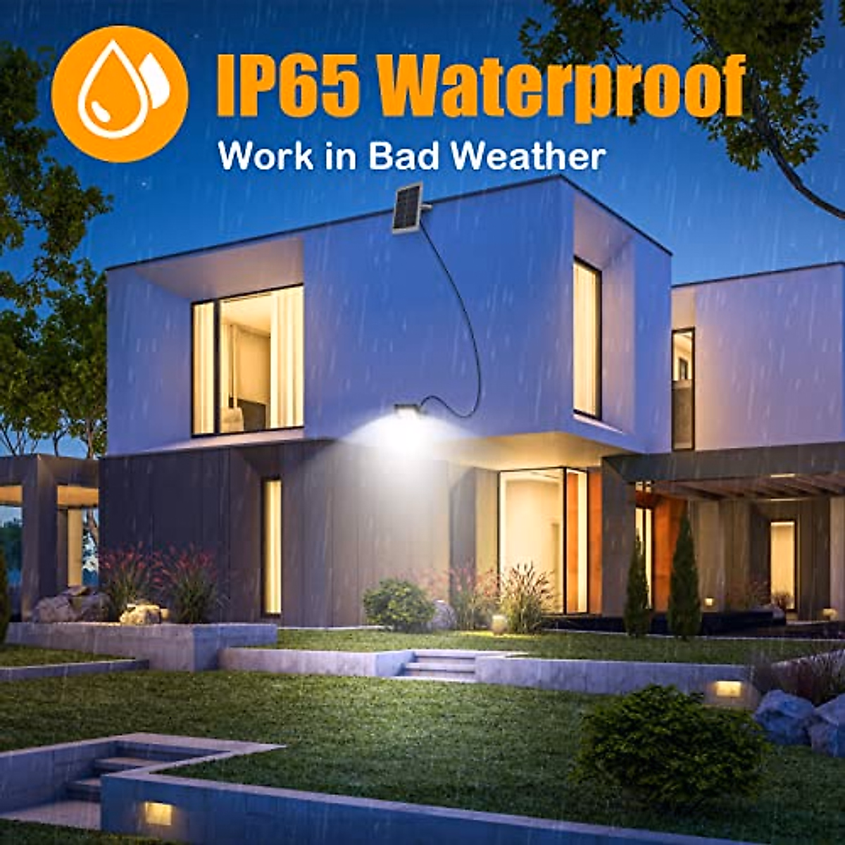 TFKK 300W Solar Street Lights Outdoor, 30000LM Solar Parking Lot Lights Lamps, IP65 Waterproof Solar Flood Lights with Remote Control for Basketball Court, Road, Garden, Yard