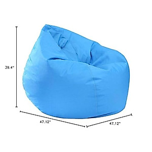 Soft Bean Bag Chairs for Kids and Adults, Lazy Lounge Storage Bean Bag Chair Cover Unfilled Sofa Beanbags Stuffed Animal Storage Indoor Outdoor (Blue - B, 23.6x25.6inch)