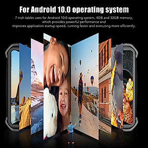 ASHATA Kids Tablet, 7inch HD Tablet for Android 10, 1GB 16GB ROM Octa Core CPU Tablet for Kids, 2.4G 5G Bluetooth 4.0 3000mAh Battery Gaming Tablet ()