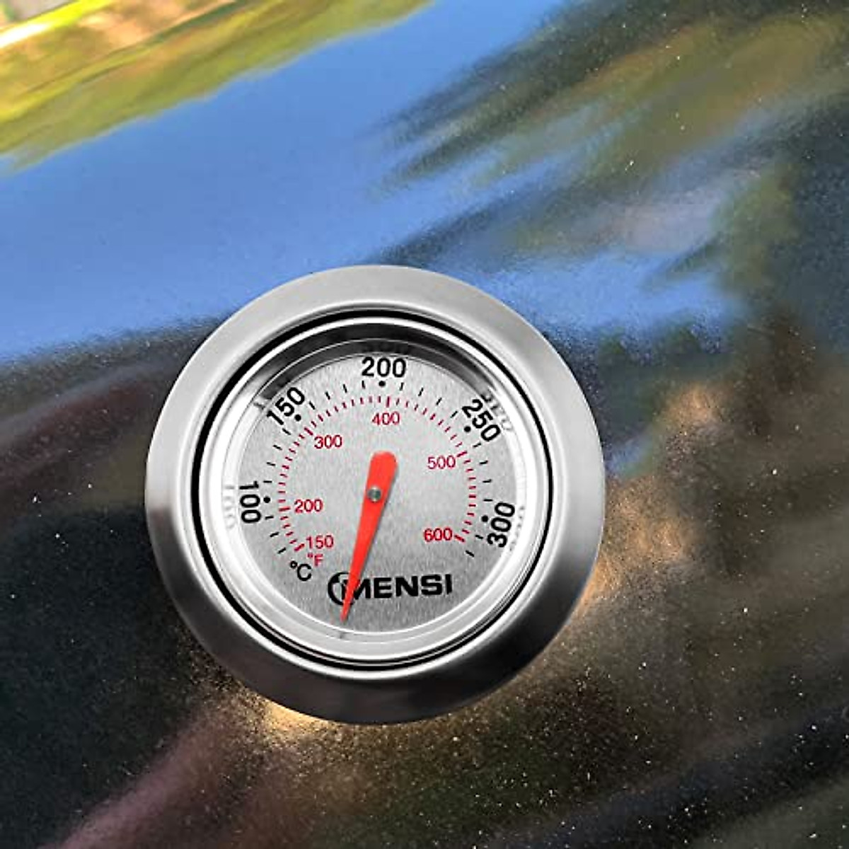 MENSI BBQ Barbecue Replacement Parts Charcoal Grill Pit Wood Smoker Temperature Gauge Thermometer for Weber Traveller Grills