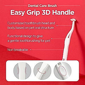 JAYU PET Dental Care Brush - Cat Toothbrush, Toothbrush for Small Dogs, Feline Toothbrush, Cat Dental Treat, Removing Bad Breath, Plaque, Tartar, Cat Teeth Brushing & Easy Cleaning, Soft Bristles