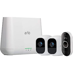 Arlo Pro 2 Indoor/Outdoor 1080p Security Camera (2-pk) w/Audio Doorbell