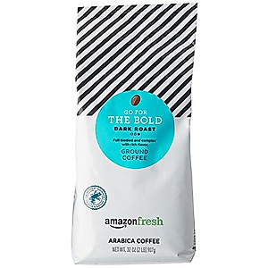 AmazonFresh Go For The Bold Ground Coffee, Dark Roast, 32 Ounce