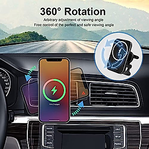 Magnetic Car Mount Charger Compatible with MagSafe, BIUBLE 15W Car Charger - Phone Mount Air Vent Phone Holder Compatible with iPhone 13/13 Pro/13 mini/13 Pro Max/12/12 Pro/12 mini/12 Pro Max