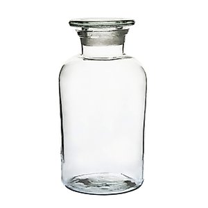 EISCO Labs Reagent Bottle, Soda Glass, Wide Neck with Stopper, 1000 mL