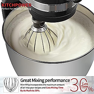 KITCHPOWER K45WW Wire Whip Attachment for Tilt-Head Stand Mixer for KitchenAid Stainless Steel Egg Cream Stirrer, Flour Cake Balloon Whisk