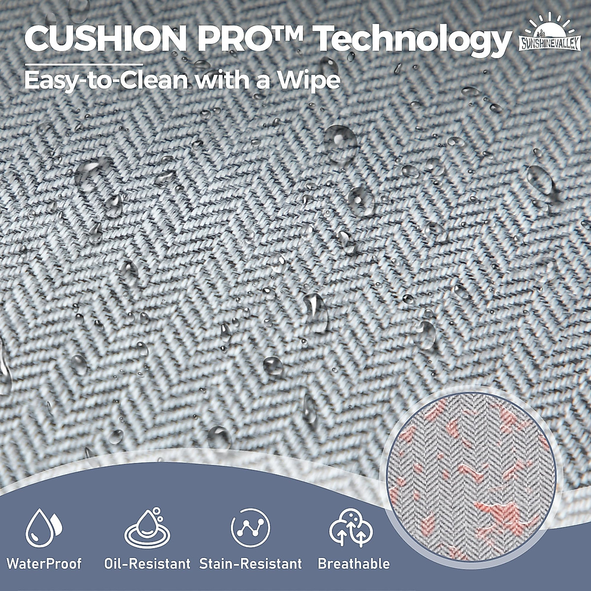 SUNSHINE VALLEY Metal Patio Furniture Sofa with 5.75" Extra Thick Waterproof Cushion, 3-Seater Deep Seating & High-Back Outdoor Couch All Weather Outdoor Seating for Backyard Deck Front Porch, Gray