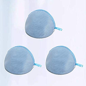 TOPBATHY 3pcs Bra Lingerie Panties Washing Bags Zippered Mesh Laundry Bags Triangle Bracket Protection Net